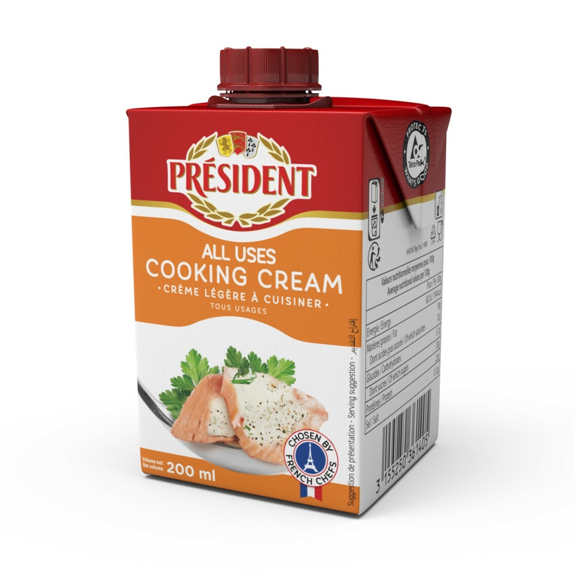 法國總統牌熱廚專用鮮奶油 President USES Cooking cream18% Fat