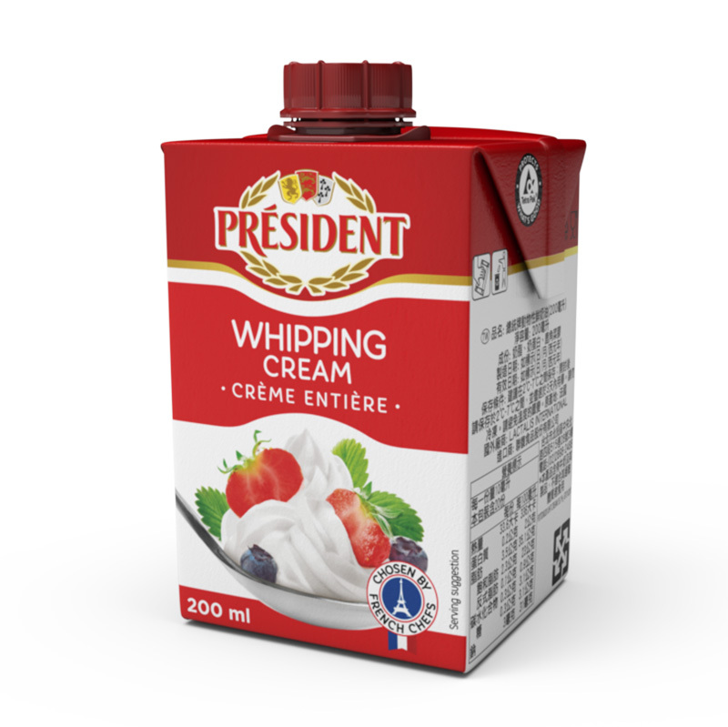 總統牌 PRESIDENT UHT cream 35.1% 鮮奶油 200ml (小包裝) 適合 西點 西餐料
