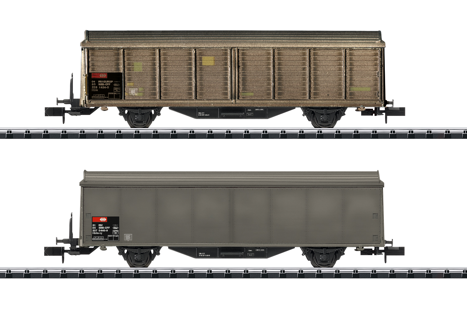 Trix 15307 N規 SBB Type Hbis-v Sliding Wall Boxcar Set