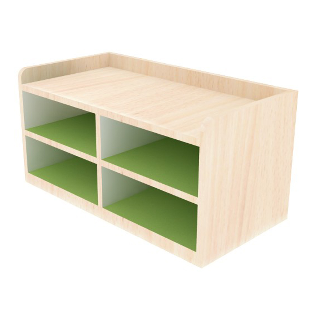 Low Shelf 4 Compartment, Classic | Preschool Furniture