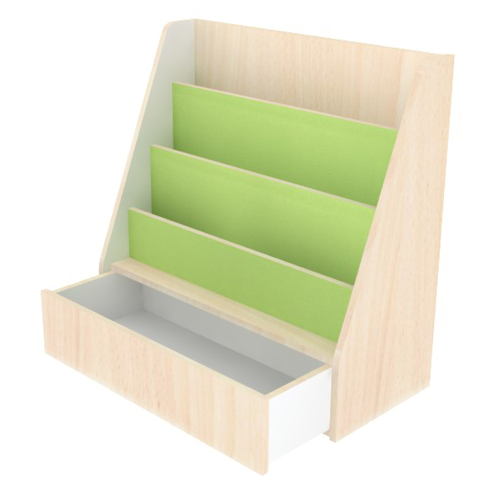 3 Tier Book Rack With Drawer (Wood), Classic