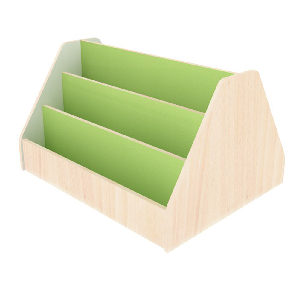 3 Tier Book Rack Double Sided (Wood), Classic