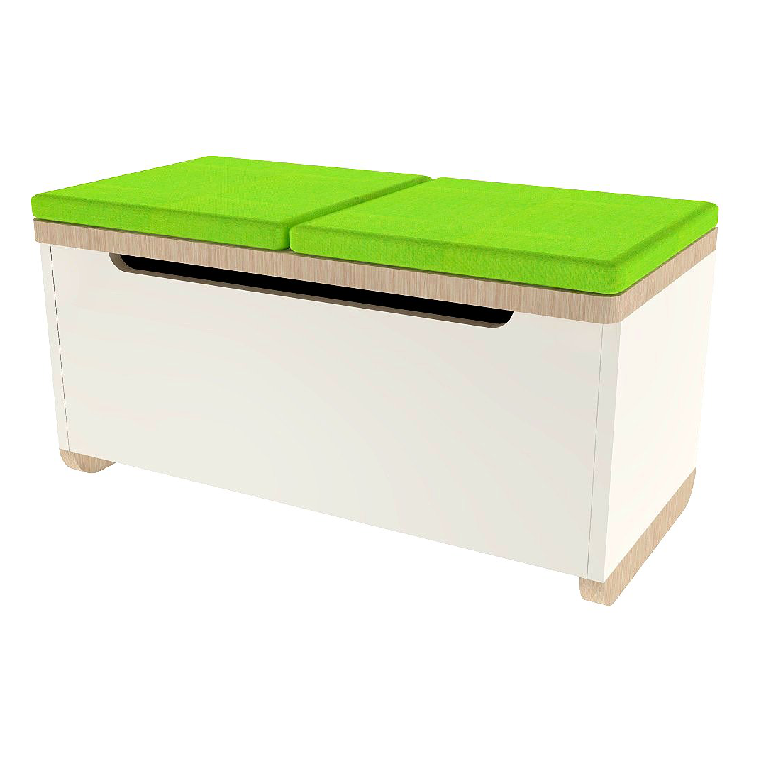 Two-Seater Cushioned Storage Bench