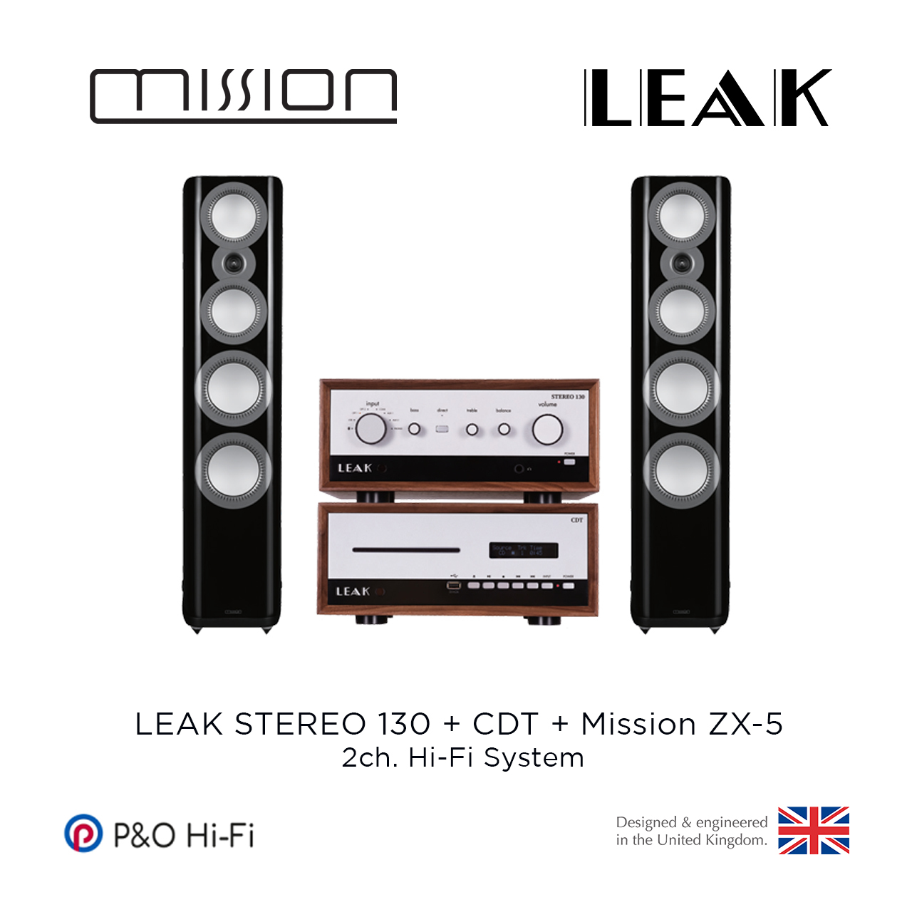 2ch. Hi-Fi System (LEAK STEREO130 + CDT + Mission ZX-5)