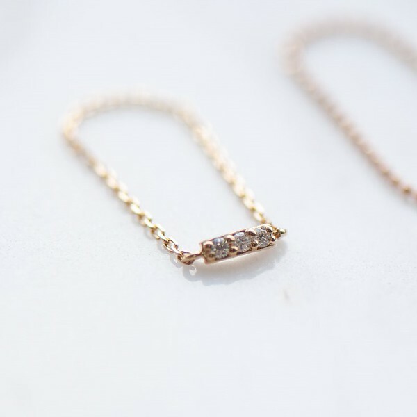 18K Diamond Chain Ring