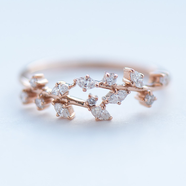 18K Tree Vine Diamond Ring