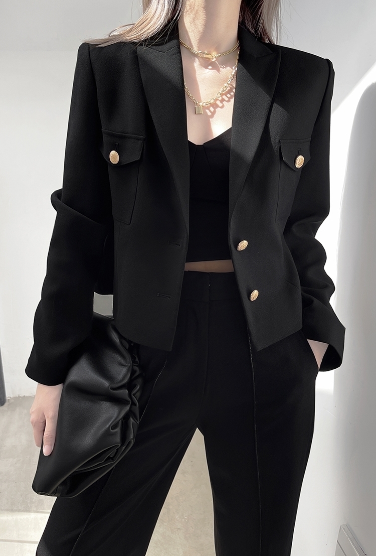 Kingsley Gold Button Jacket Style Blazer