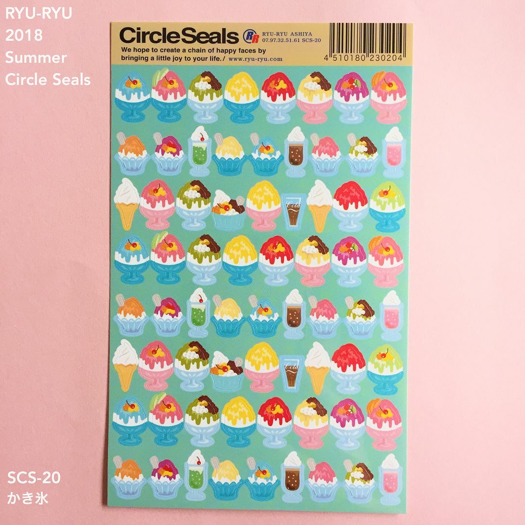 KITERA RYU-RYU 2018夏日限定貼紙 Circle Seals - 刨冰