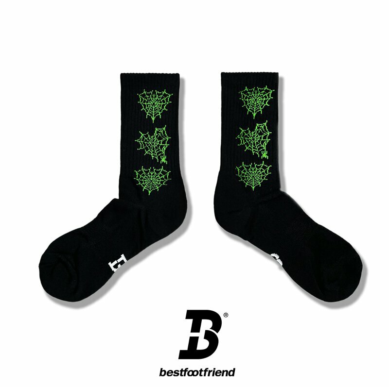 BFF BLACK SPIDER WEB SOCKS