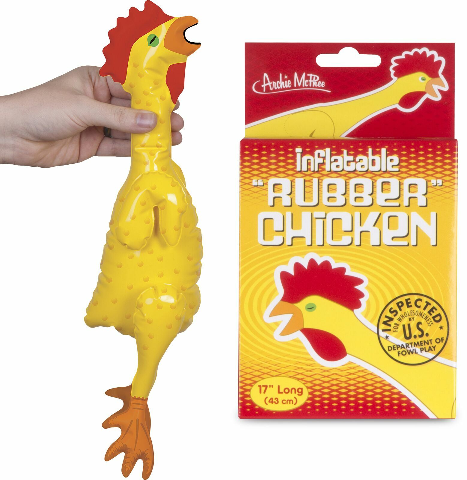 美國玩具品牌Archie McPhee 充氣氣球橡膠雞 Inflatable Rubber Chicken