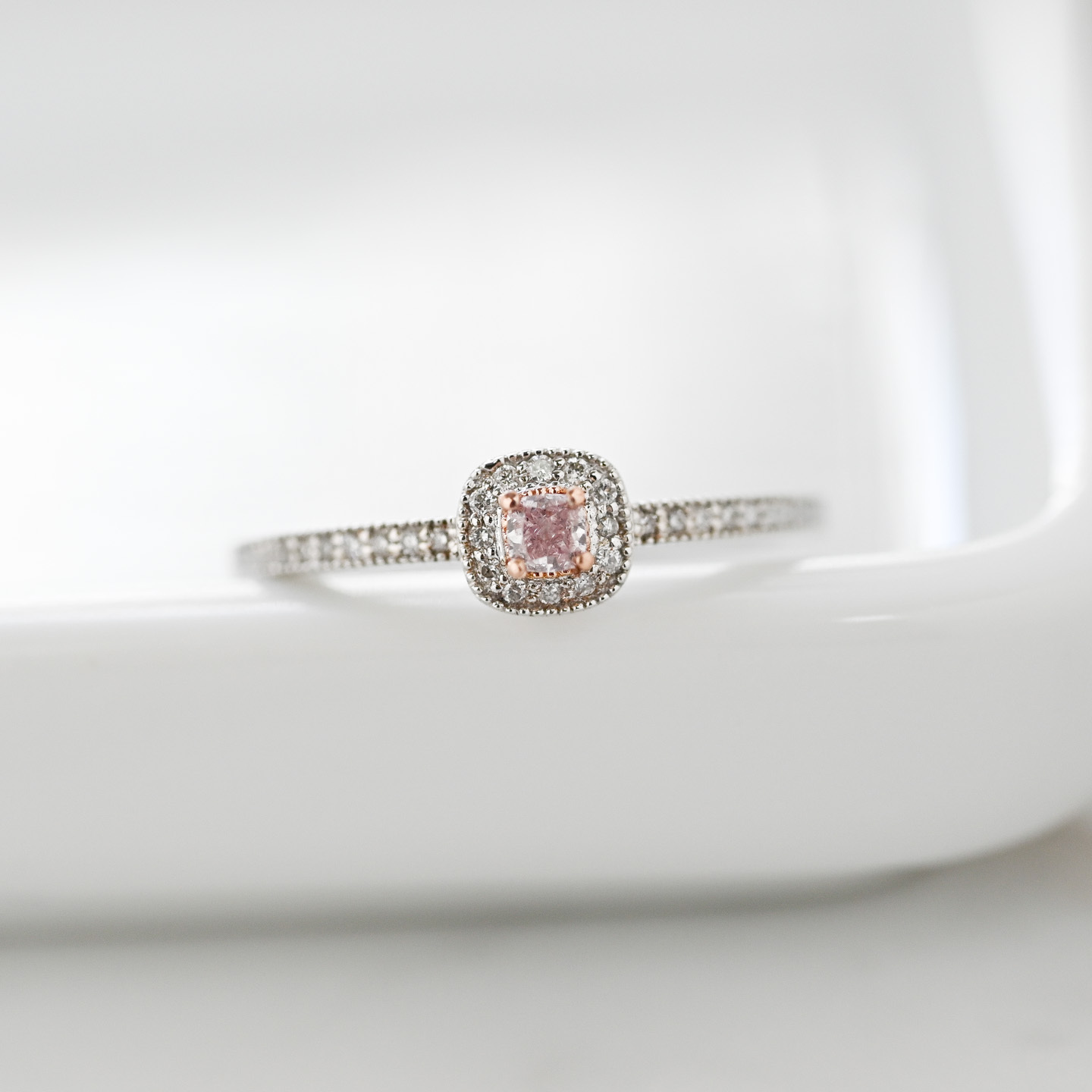 18K Pink Diamond Ring