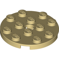 LEGO零件 圓形平板 4x4 60474 沙色 6302268