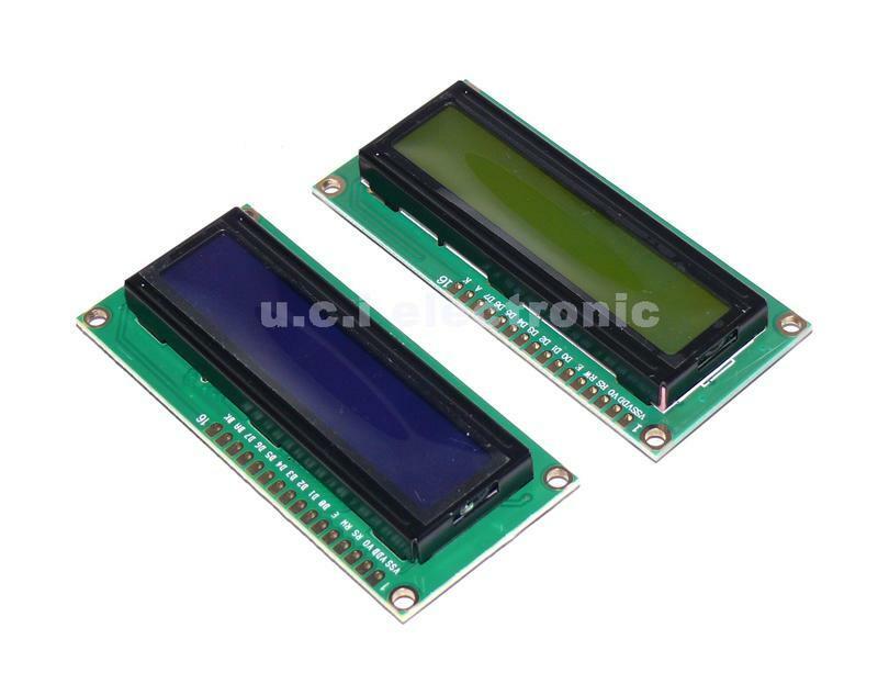【UCI電子(15-2) LCD顯示幕 LCD 1602A 5V送排針 16x2 藍色背光藍底白字 黃綠屏黑字