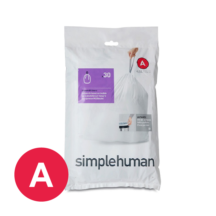 美國品牌SIMPLEHUMAN 30個裝 4.5L塑膠垃圾袋 Code A CW0160