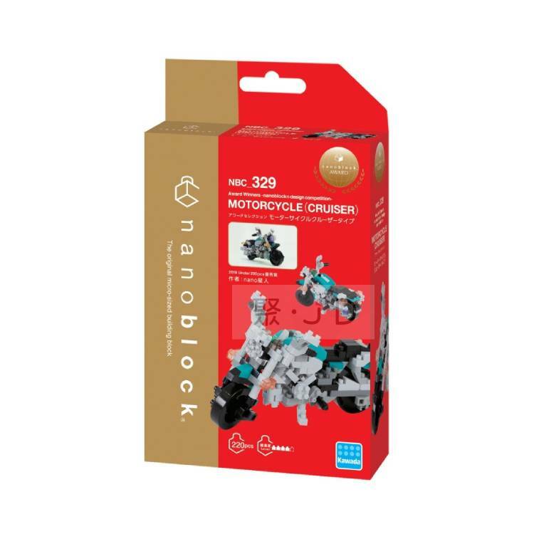 【日本 Kawada】Nanoblock 積木 - NBC_329 摩托車 (巡洋艦型)