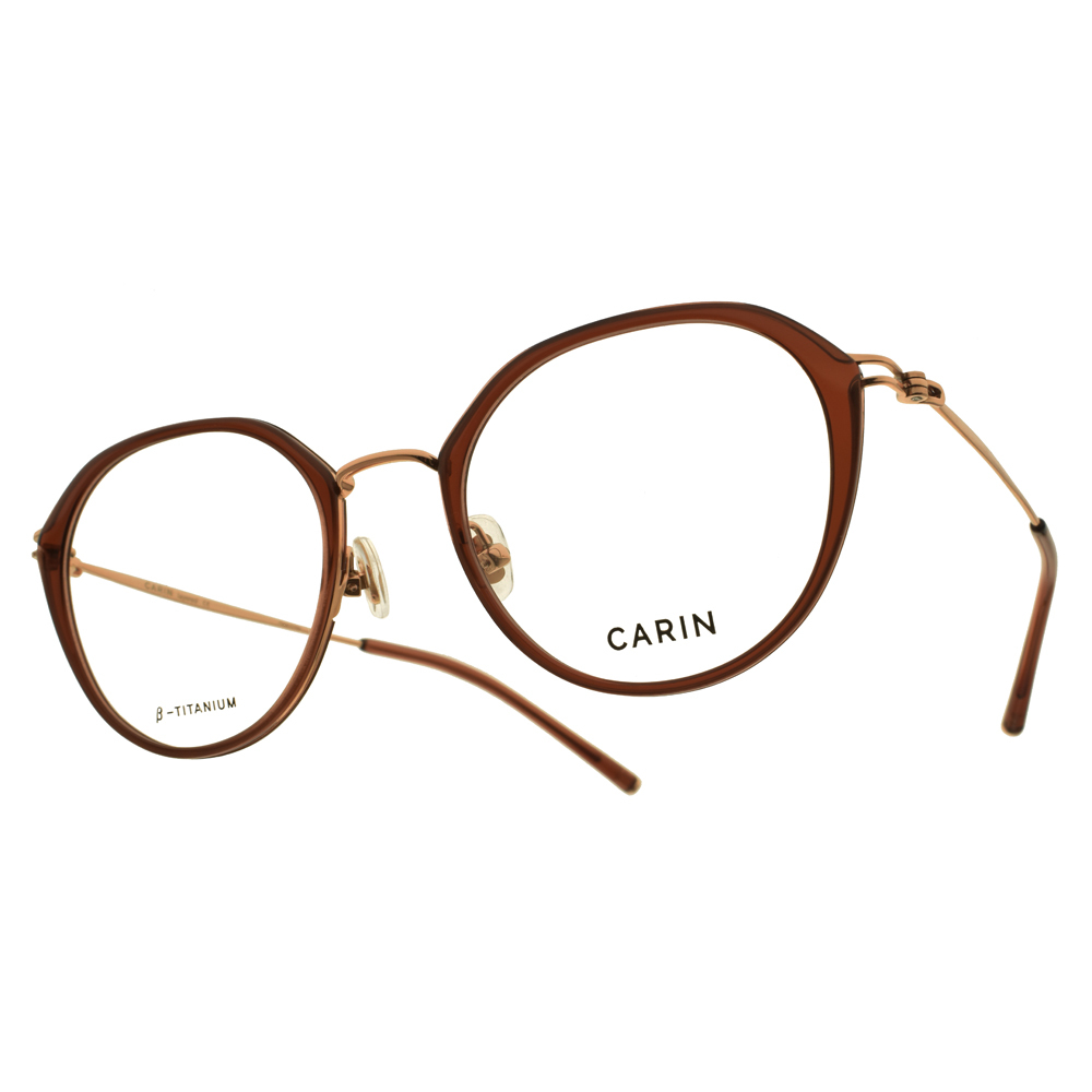 CARIN光學眼鏡-OLSEN P C5_透深棕-玫瑰金-韓國眼鏡品牌