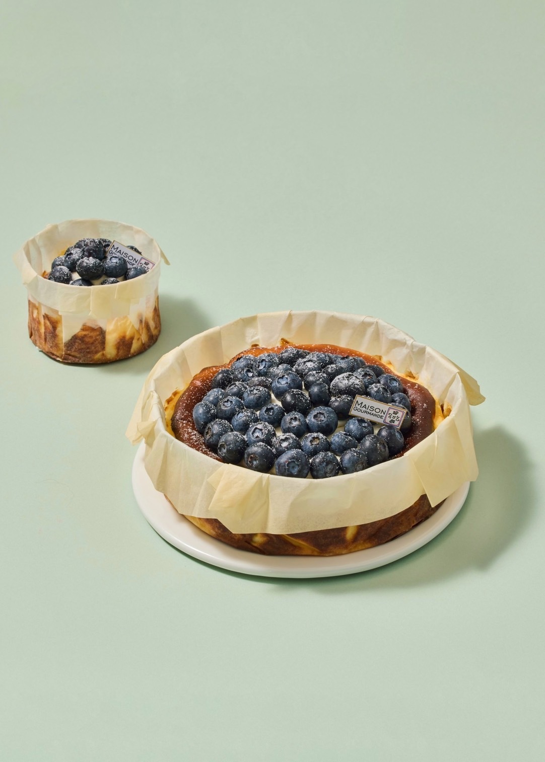 Blueberry basque cheese cake