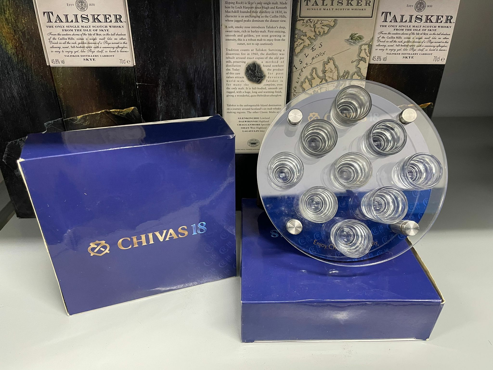 Chivas 18 Shot Glass with Tray