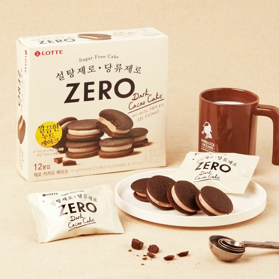 預購｜【樂天 Lotte】 李聖經代言- 零糖低卡零食 Zero 朱古力蛋糕 12包入