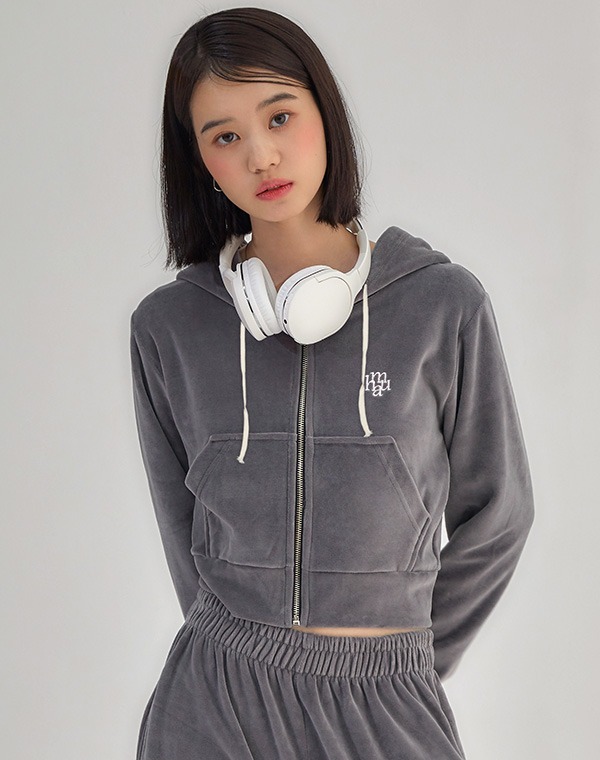 MUAH MUAH Point Velvet Training Hood Zipup