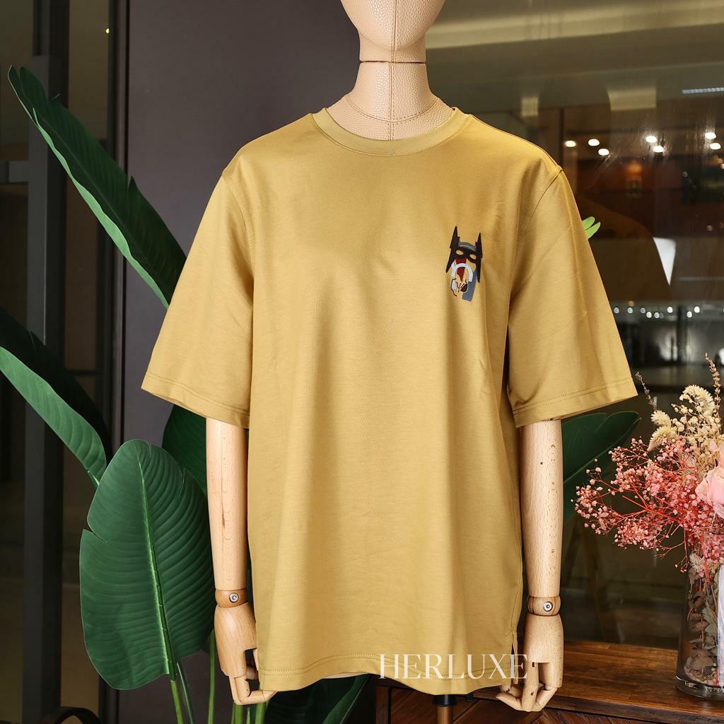 T shirt mini patch cuir 3J pollen sm size S