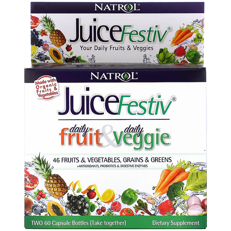 美國Natrol JuiceFestiv 每日水果蔬菜綜合維他命 120粒 (每瓶60粒)