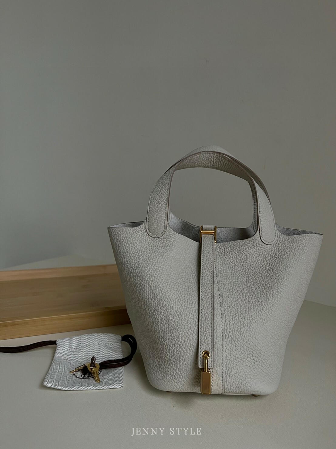 hermes picotin 18 Nata 奶油白金釦