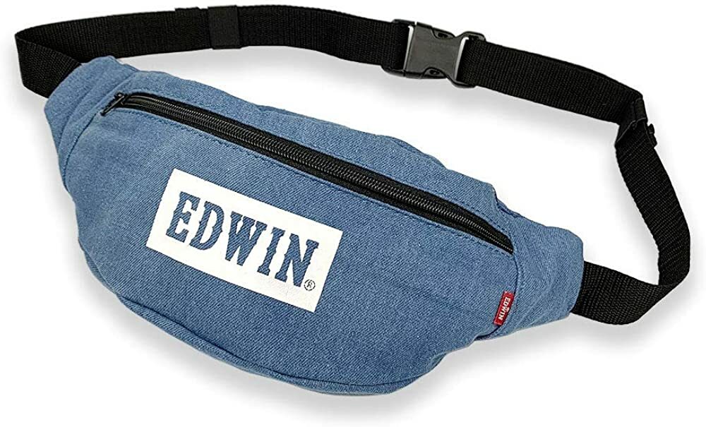 Edwin Box Logo Light Denim Waist Pouch Cotton Bag Body