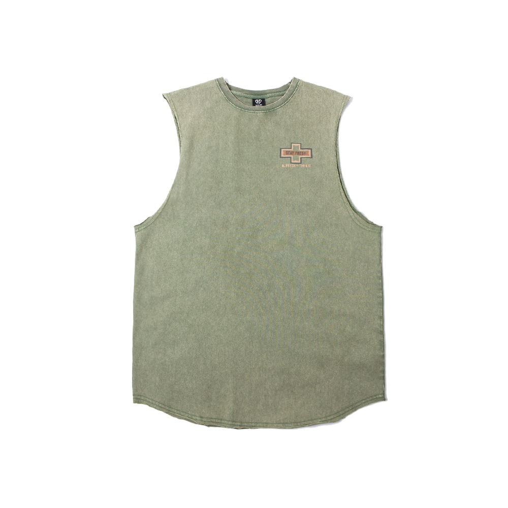MJ Fresh x KID ® Stay Fresh Tank Top _ 2022聯名十字圖騰背心 水洗綠