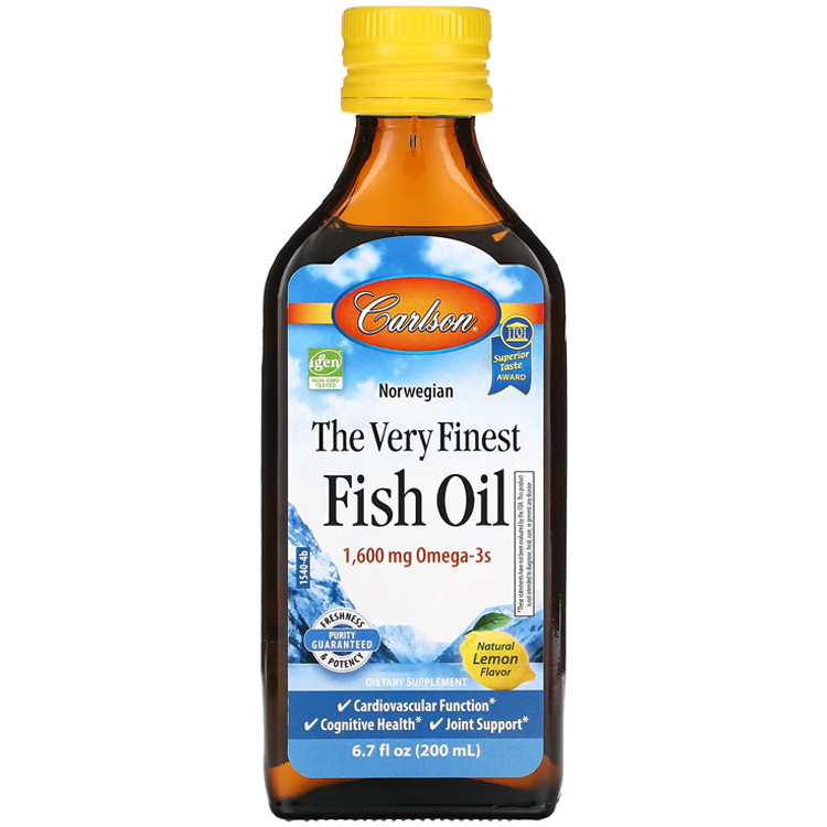 美國Carlson 挪威優質魚油 天然檸檬味 1,600毫克 6.7液量盎司 (200毫升)|香港旺角門市選購