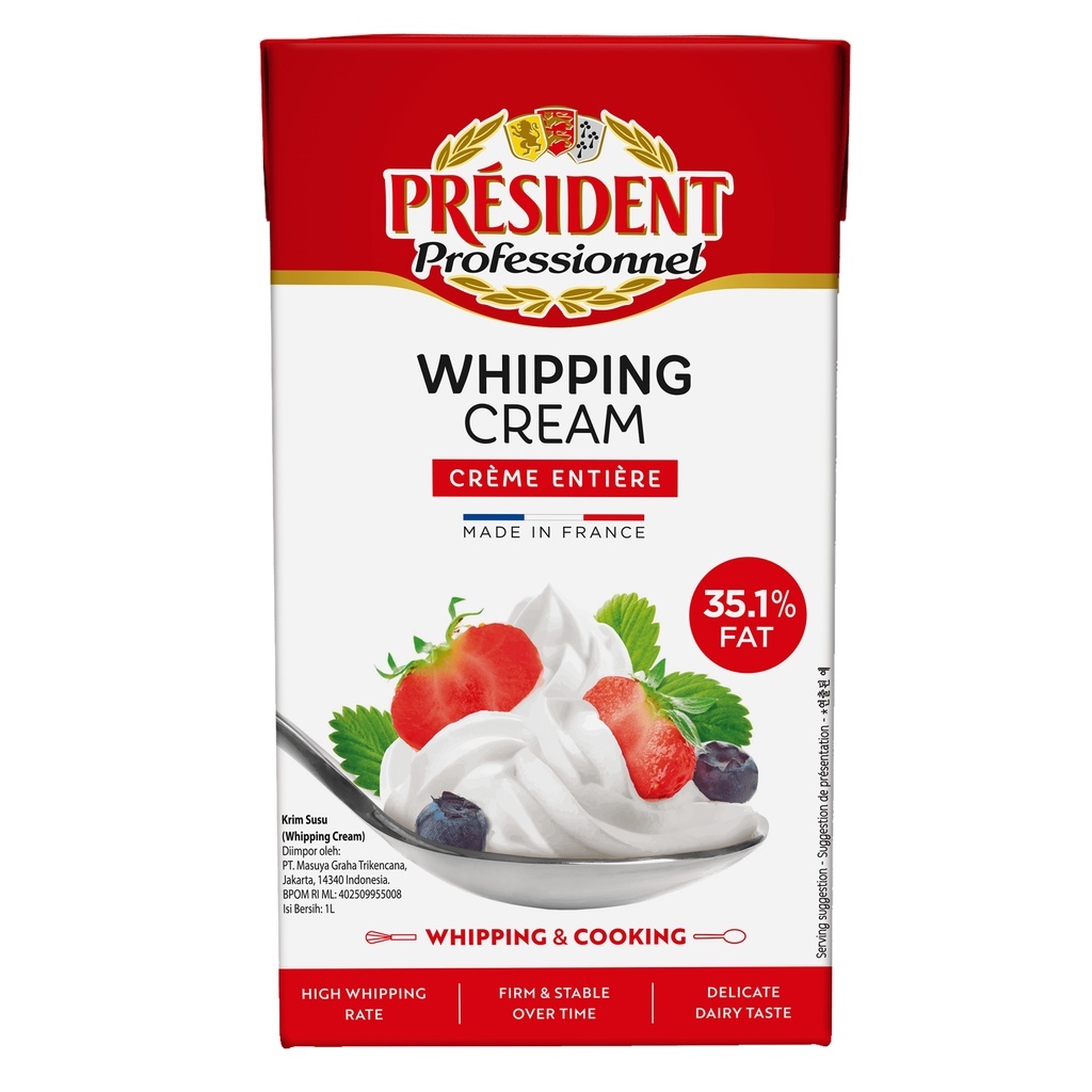 President Whipping Cream Nutrition Facts at Ruth Leet blog