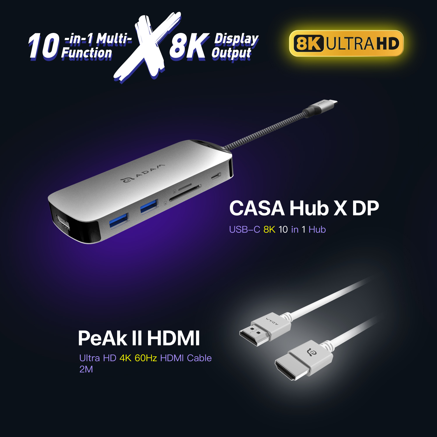 CASA Hub X DP - USB-C 8K 10-in-1 Hub