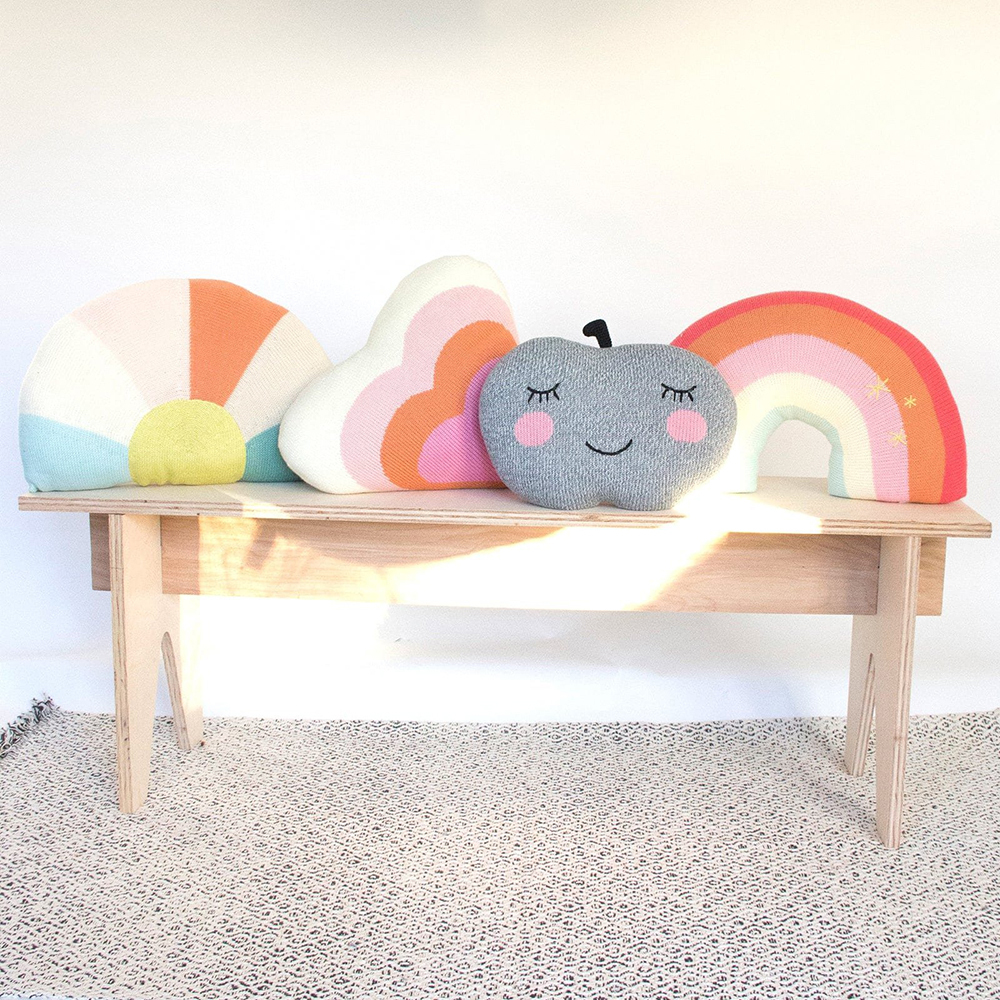 美國 Blabla Kids 手工製針織造型抱枕 - 蘋果