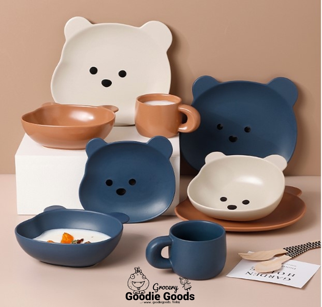 Cartoon Teddy Handcrafted Ceramic Dinnerware Set