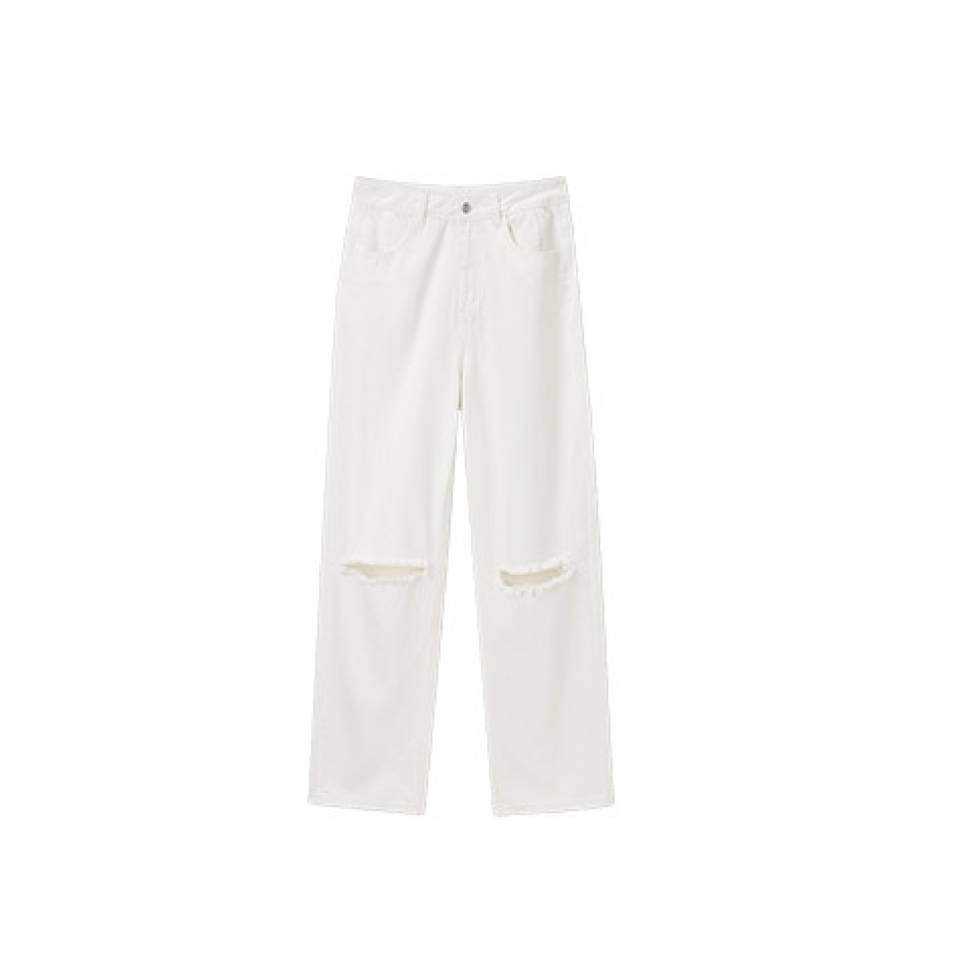 Damage White Denim Pants