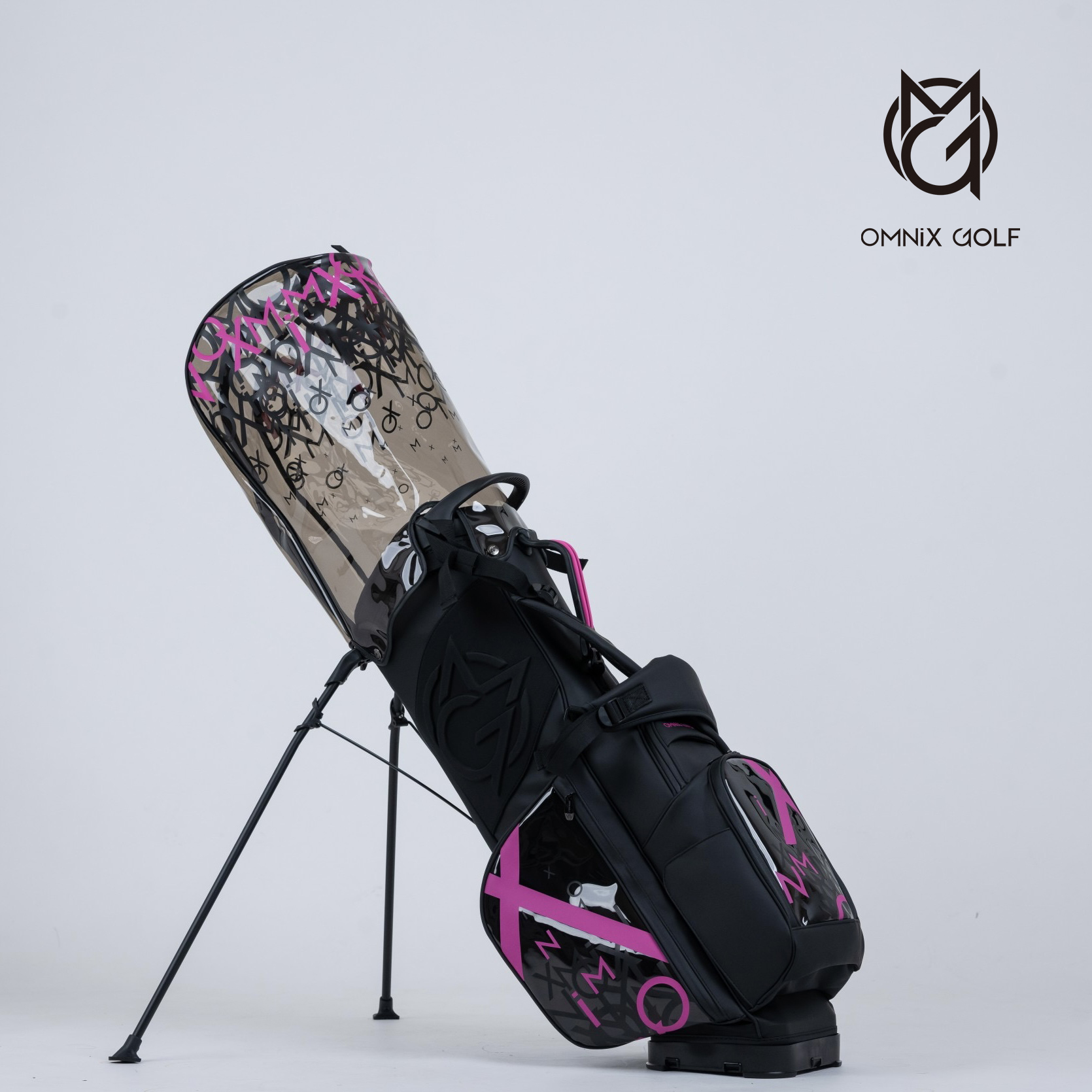 三榮高爾夫｜『 OMNIX GOLF 深黑透明桃紅腳架袋