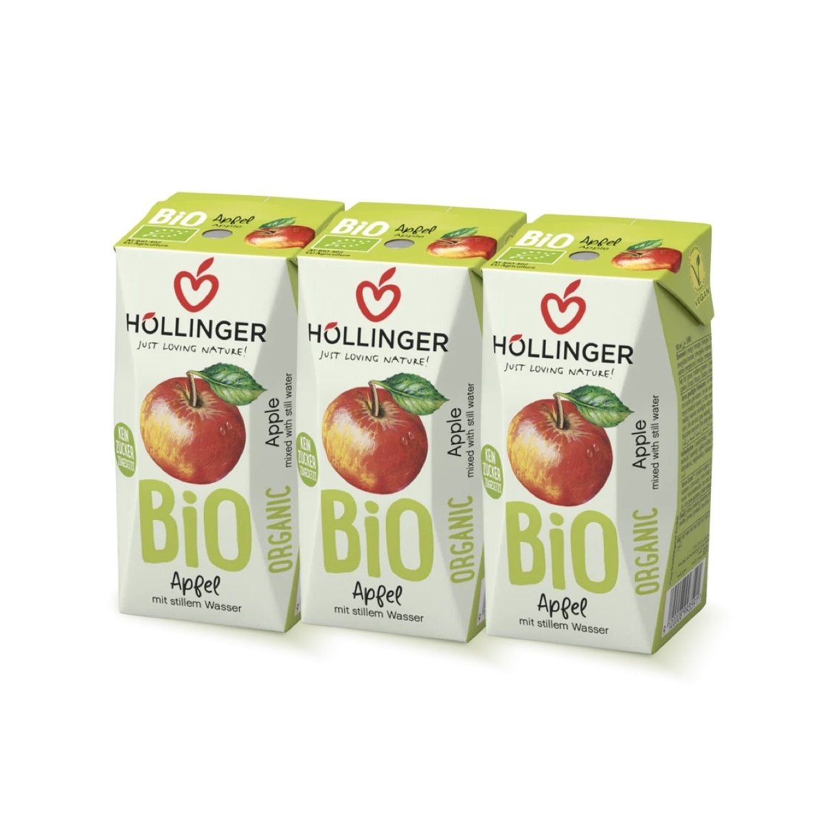 Hollinger Organic Cloudy Apple School Juice 200ml x 3