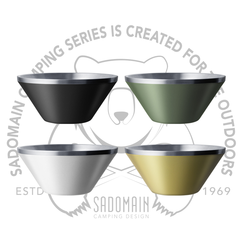 仙德曼 SADOMAIN 雙層304不鏽鋼笠形碗(4入)附網袋 SG0142