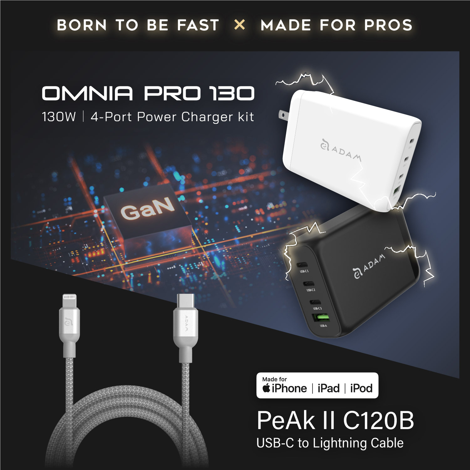 OMNIA Pro 130 130W 4-Port Power Charging