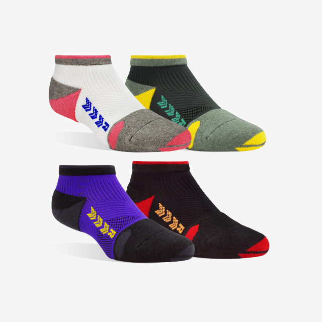 Women's BAREFOOT Running Ankle Socks: 4-Pack|CHEGO