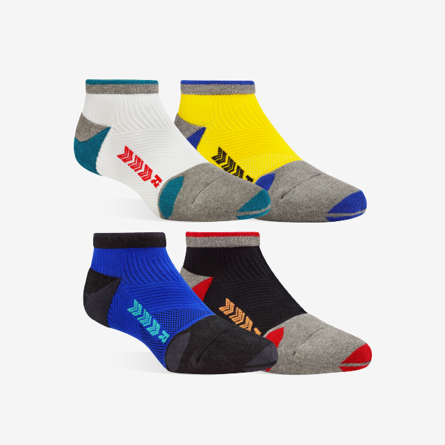 Men's BAREFOOT Running Ankle Socks: 4-Pack|CHEGO