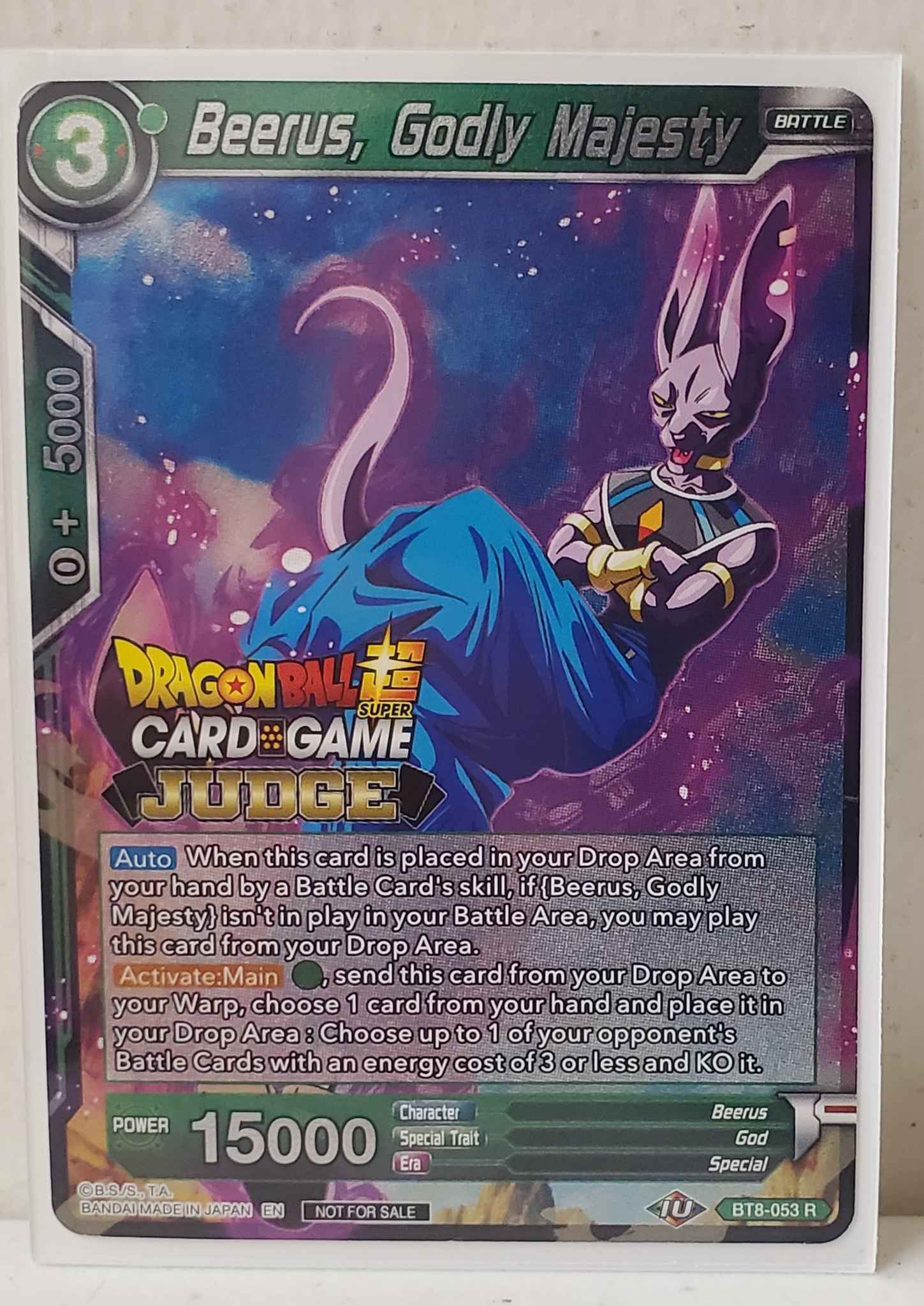 Judge Promo BT8-053 Beerus, Godly Majesty