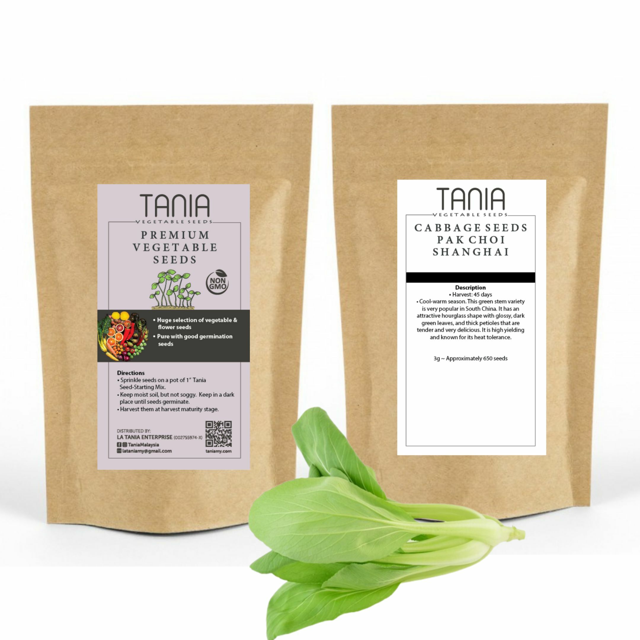 Tania Cabbage Seeds - Pak Choi - Shanghai 3g (650 Seeds