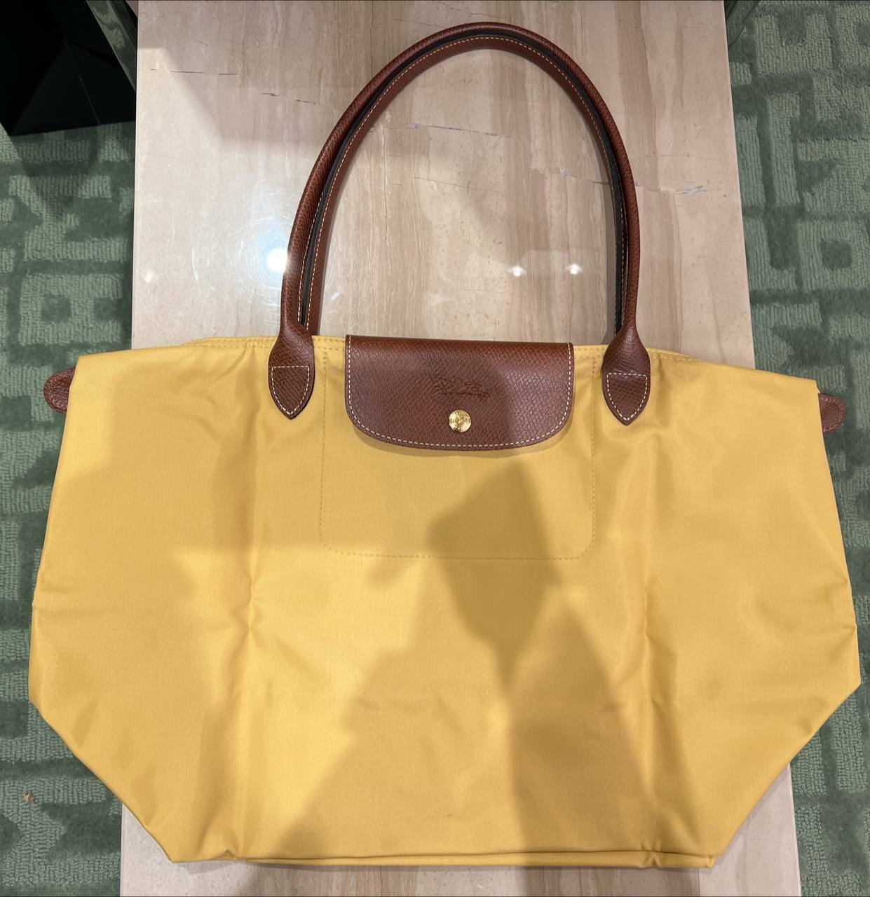 [E] LONGCHAMP L1899089C91 LE PLIAGE CLUB BIG LONG HANDLE BAG,CURRY ...