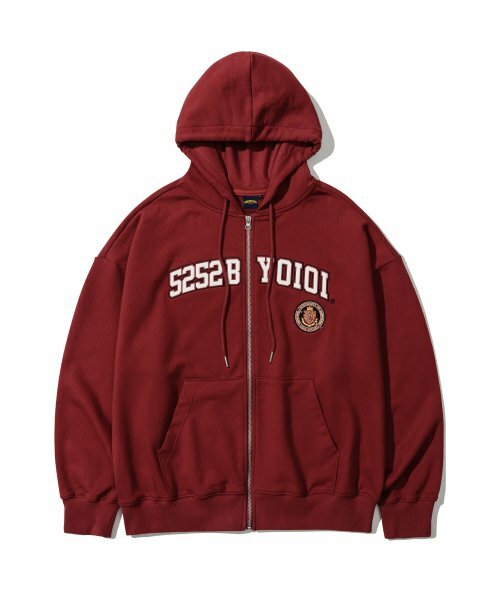 5252 By OiOi 22FW 5BO ARCH LOGO HOODED ZIPUP - BURGUNDY