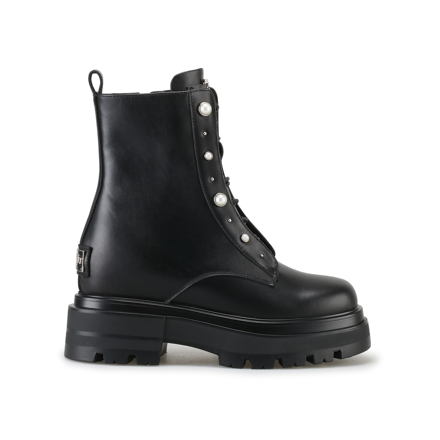 9cm Pearl Combat Boots