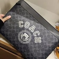 [S] COACH C5576 SIGNATURE PVC DBL ZIP WLT,IM KHAKI/BLACK, 195031298110 ...