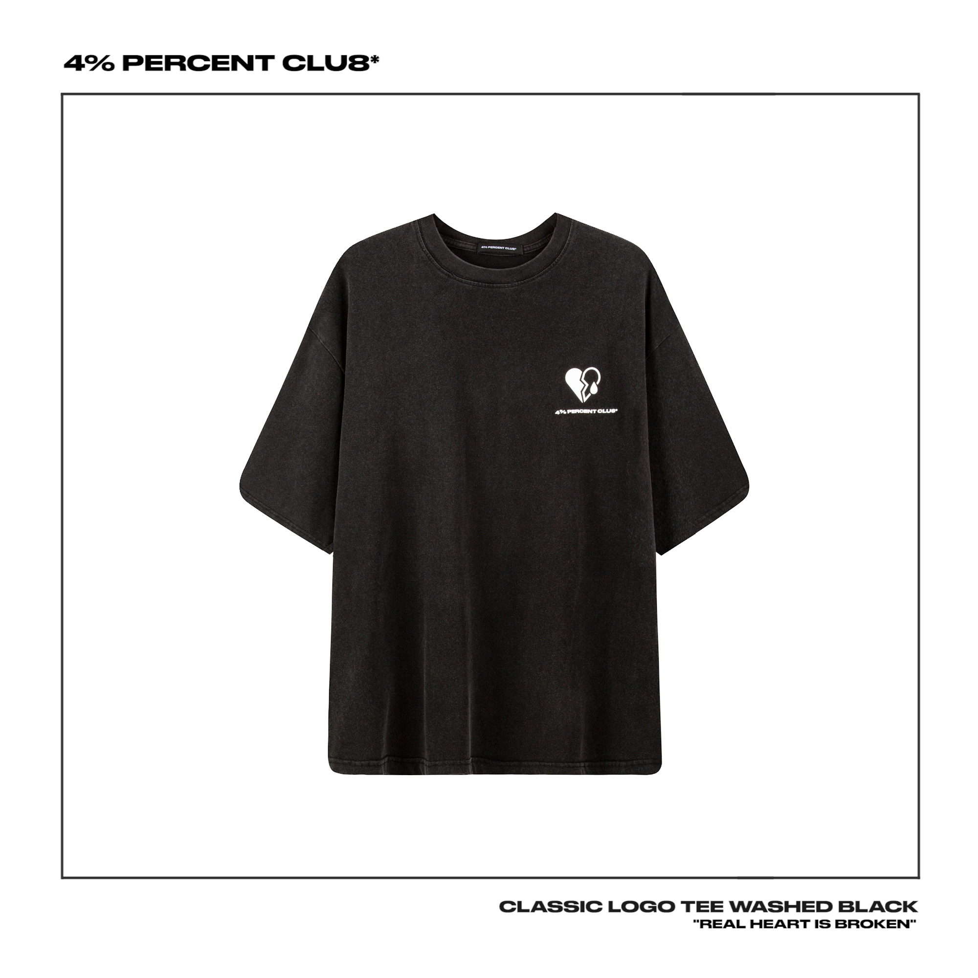 CLASSIC LOGO TEE WASHED BLACK / 經典水洗黑短袖T恤