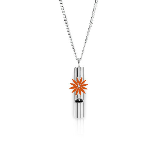 WACKY MARIE WHISTLE NECKLACE (BAR TYPE-FLOWER) (orange)