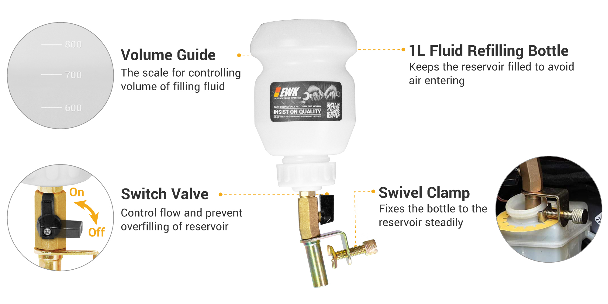 2L Vaccum Brake Fluid Bleeder + Refilling Bottle | EWK
